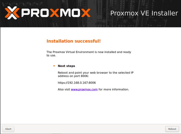 Installer Proxmox VE