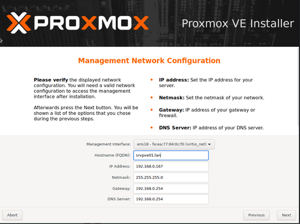 Installer Proxmox VE